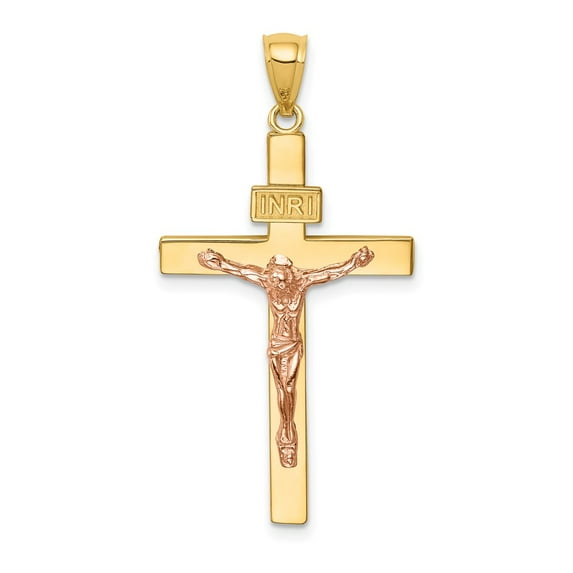 14k Two Tone Gold INRI Crucifix Pendant Fine Jewelry For Women Gifts ...
