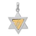 14k Two-Tone Gold Star of David Pendant - 2.8 Grams - Measures 20x17mm ...