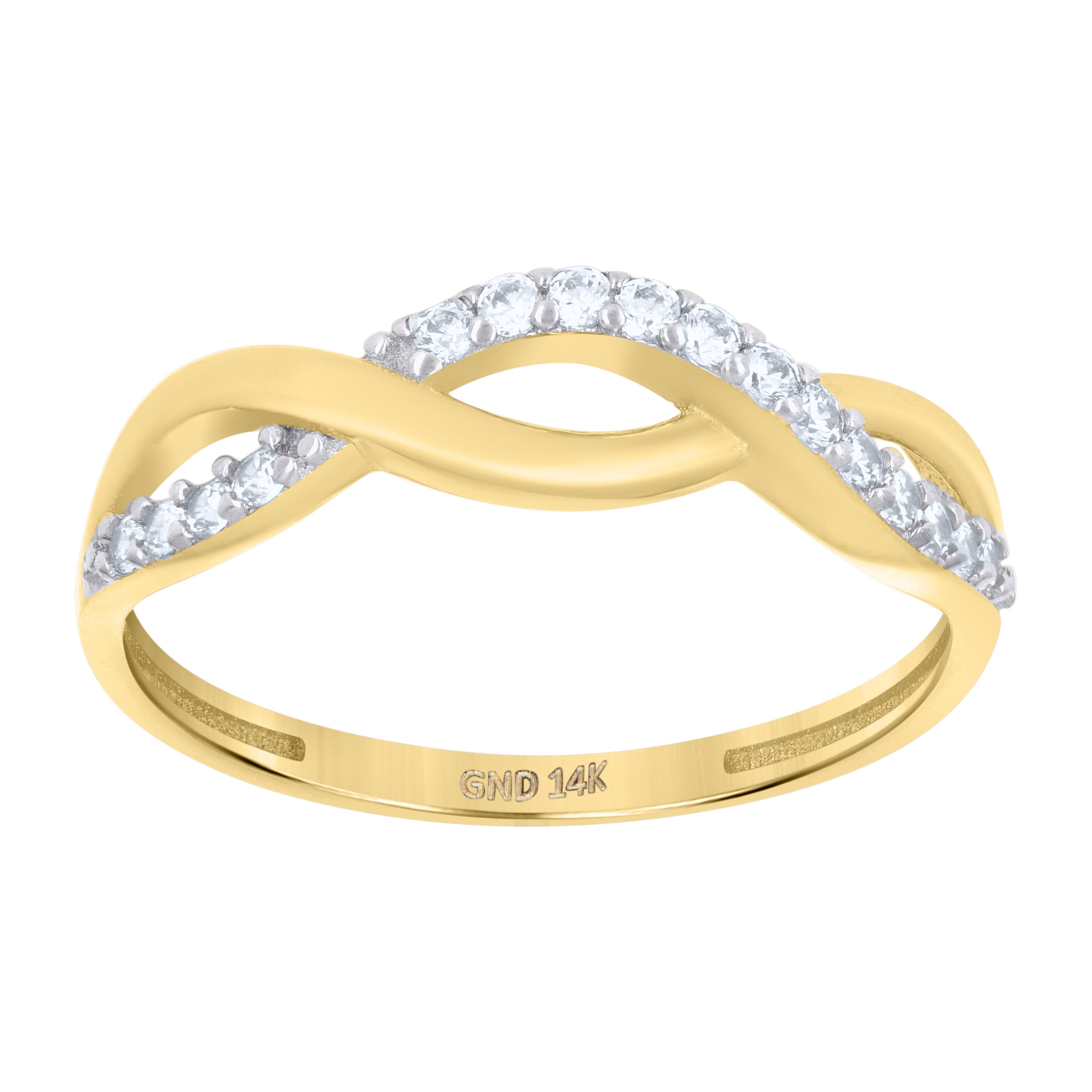 14k Two-Tone Gold Womens Cubic-Zirconia Infinity Symbol Ring - Walmart.com