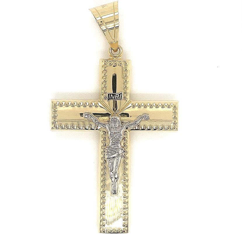 14k Two Tone Hollow Cross - Walmart.com