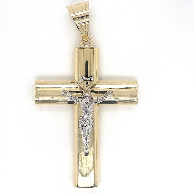 14k Two Tone Hollow Cross - Walmart.com