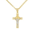 14k Two-Tone Yellow Gold St. Benedict Crucifix Pendant Necklace 1.60 ...