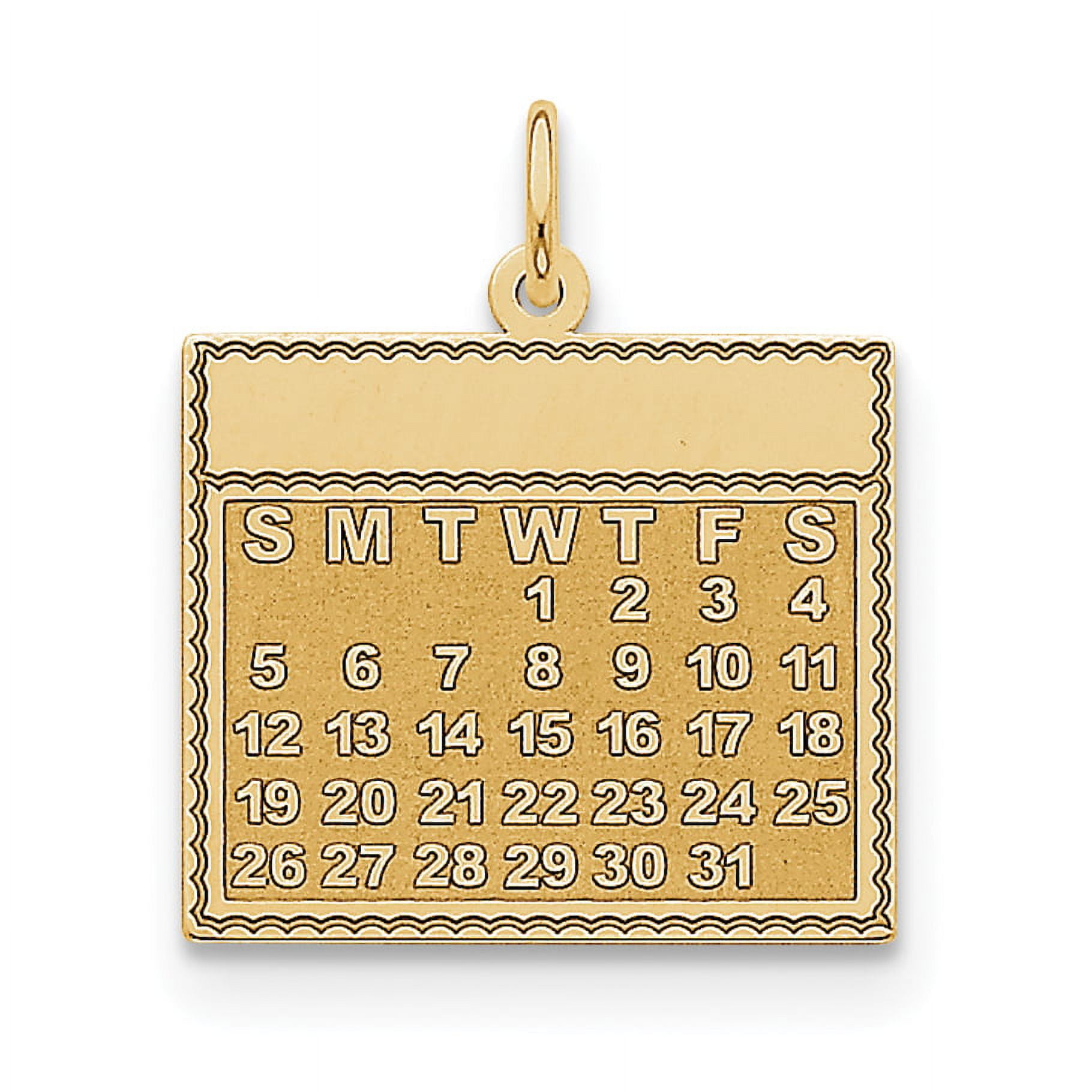 14k Wednesday the First Day Calendar Pendant - Walmart.com