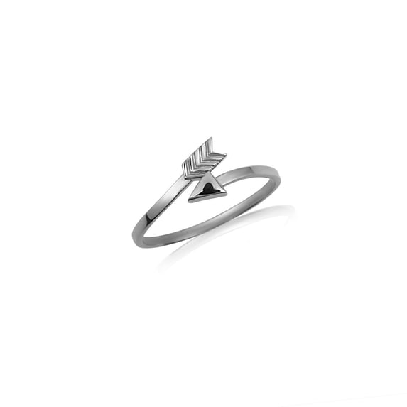 14k White Arrow Head Band Ring (Size 5.5) - Walmart.com