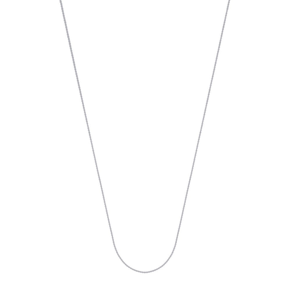 14k White Gold 0.7mm Cable Chain Necklace Spring Ring Closure - 1.0 ...