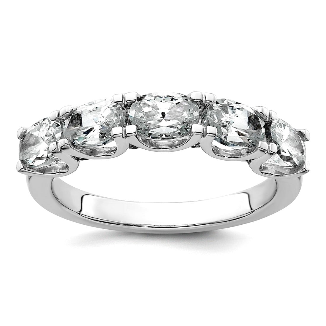14k White Gold 1 1/2ct Lab Grown Diamond VS+ F+ 5 Stone Band Size 7 ...