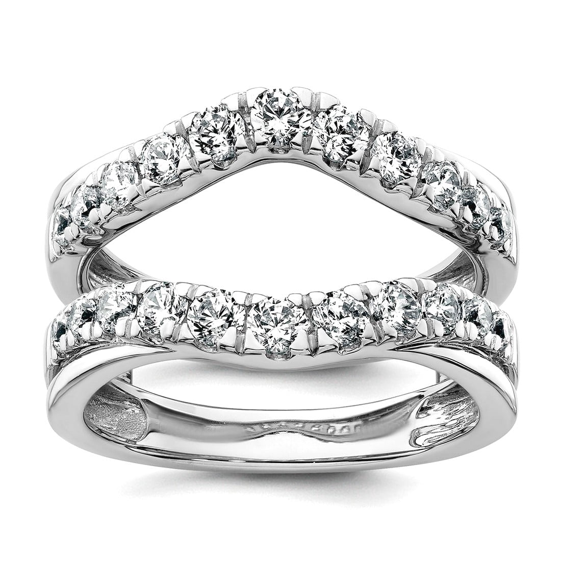 14k White Gold 1 1/5ct Lab Grown Diamond SI+ G+ Ring Guard Ring Size 7 ...