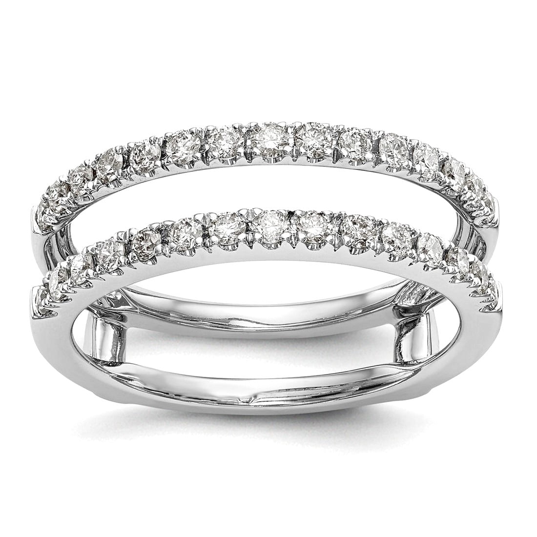 14k White Gold 1/2 Ct Lab Grown Diamond VS+ F+ Ring Guard Ring Size 7 ...