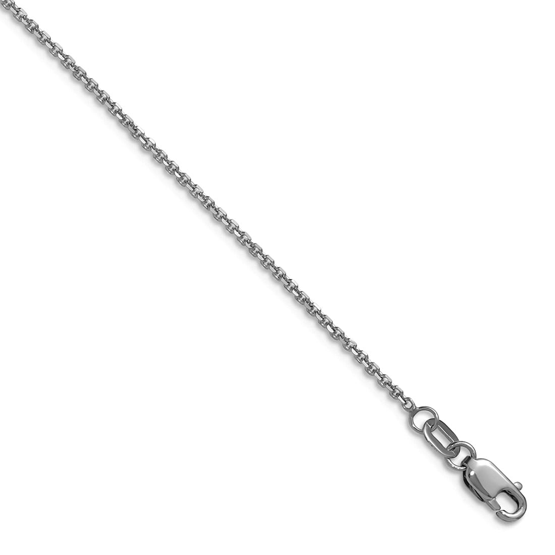 14k White Gold 1.25mm Sparkle Cut Round Cable Chain Necklace 20 Inch ...