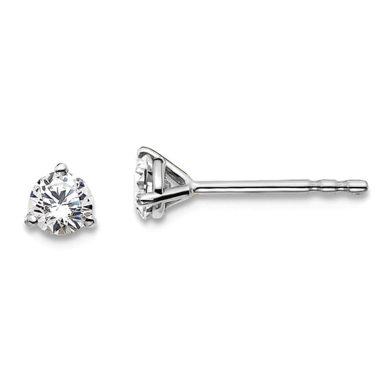 14k White Gold 1/3 Ctw Lab Grown Diamond VS+ F+ Round 3 Prong Heavy ...