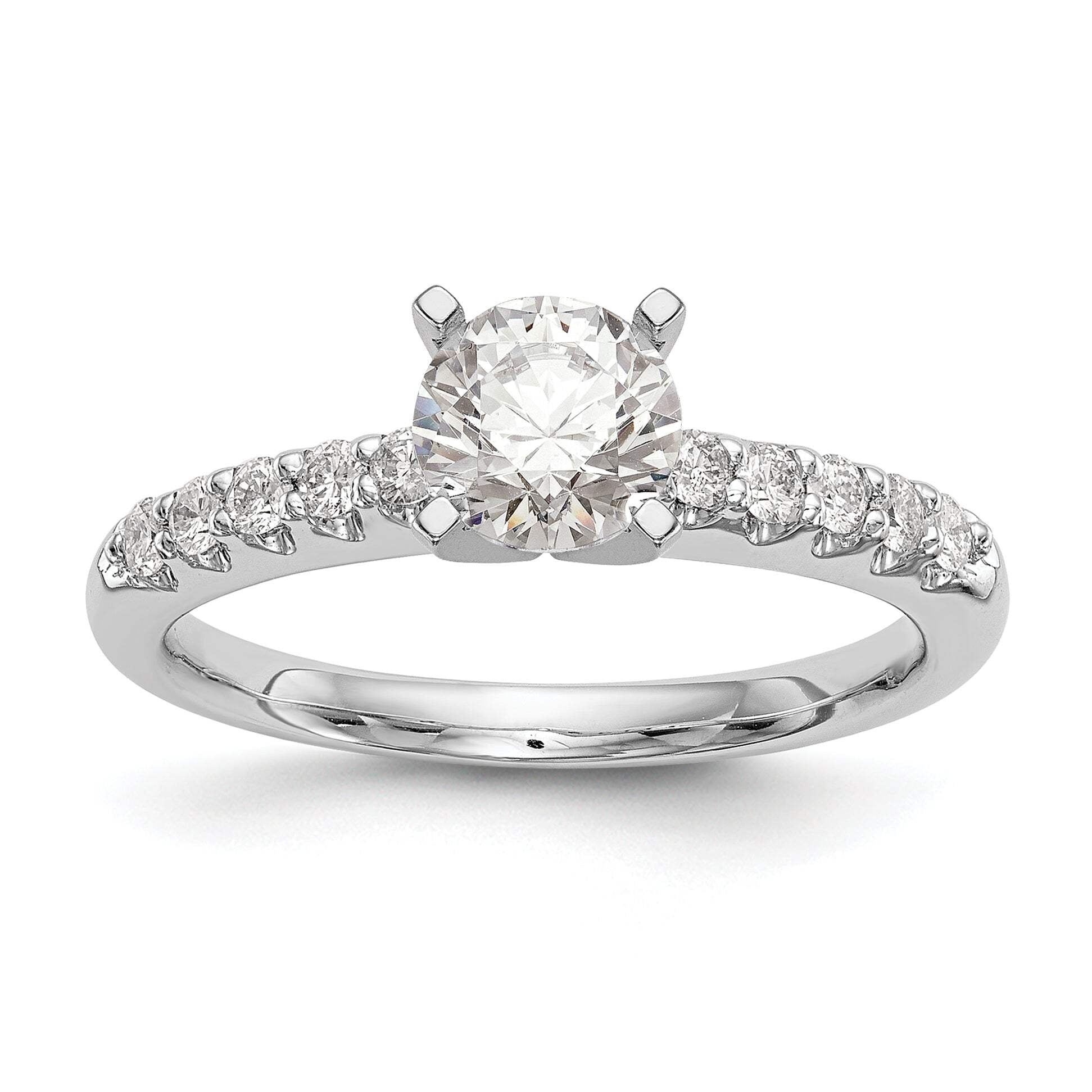 14k White Gold 1/4 carat Lab Grown Diamond VS/SI+ G+ Semi Mount Peg Set ...