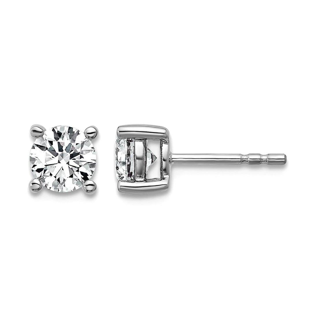14k White Gold 1 Carat Total Weight Round Certified SI1 SI2 G H I Lab ...