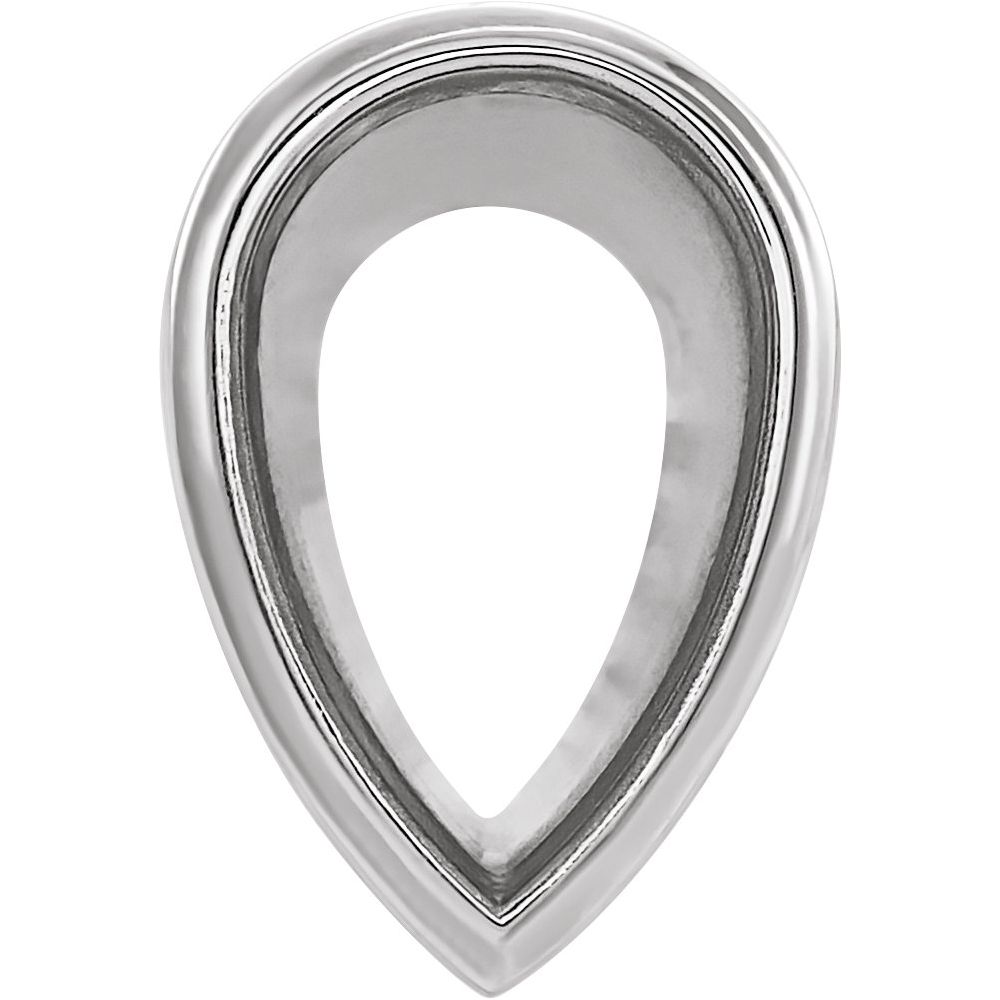 14k White Gold 12x8mm Pear Shape Decorative Bezel Setting Finding Fine ...