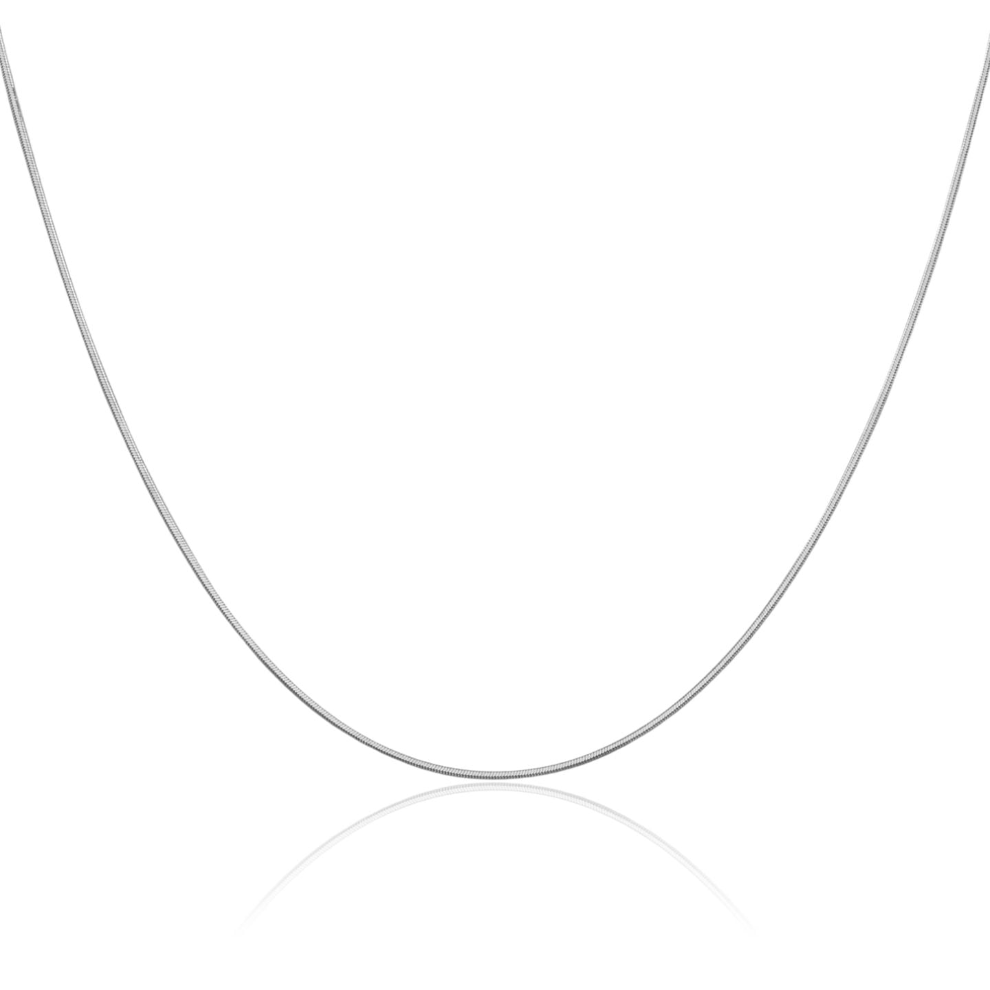 14K Solid White Gold 0.5mm Octagonal Cubetto Omega Snake Chain ...