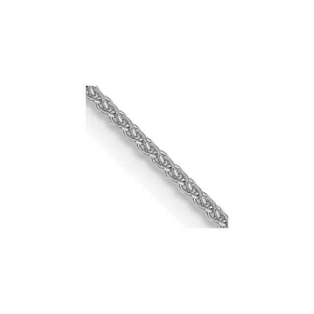 14k White Gold 1mm Solid D Cut Spiga Chain 24 Inch Spring Ring - Chain ...