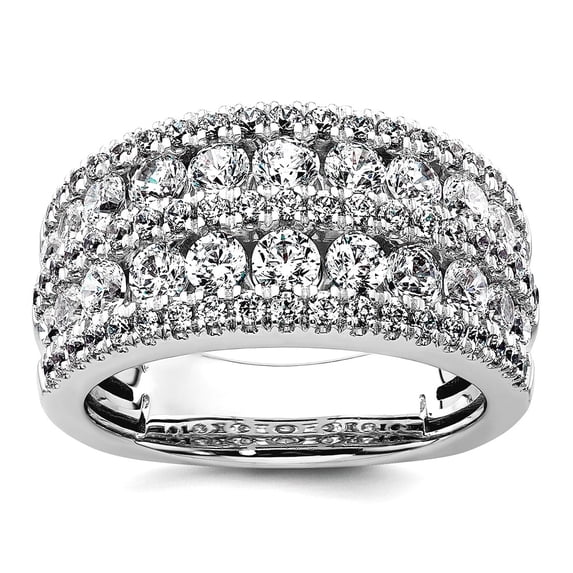 14k White Gold 2 1/5ct Lab Grown Diamond VS+ F+ Fashion Band Size 7 ...