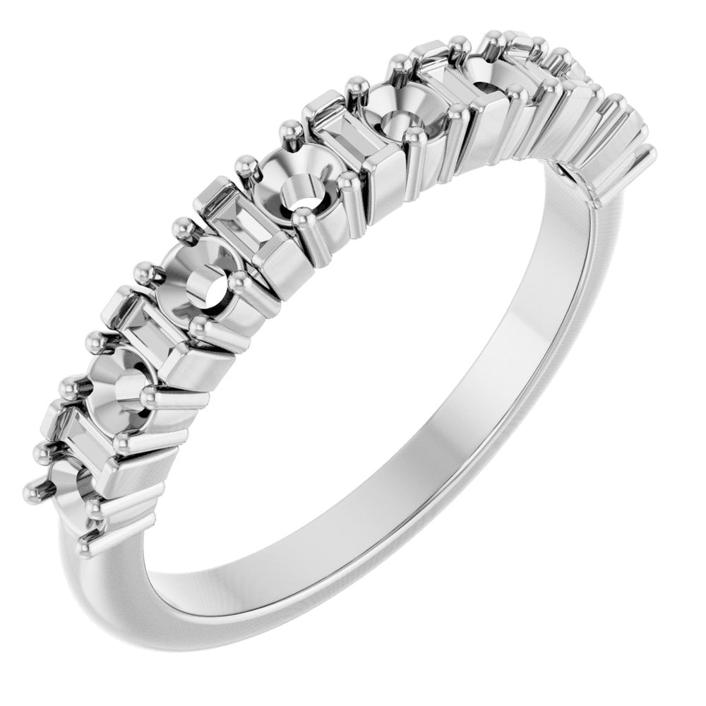 14k White Gold 2.5mm Round Shape Bridal Wedding Engagement Anniversary Eternity Band Ring Fine ...
