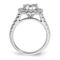 14k White Gold 2.78ct. Cushion Halo Moissanite Engagement Ring Size 7.5 ...