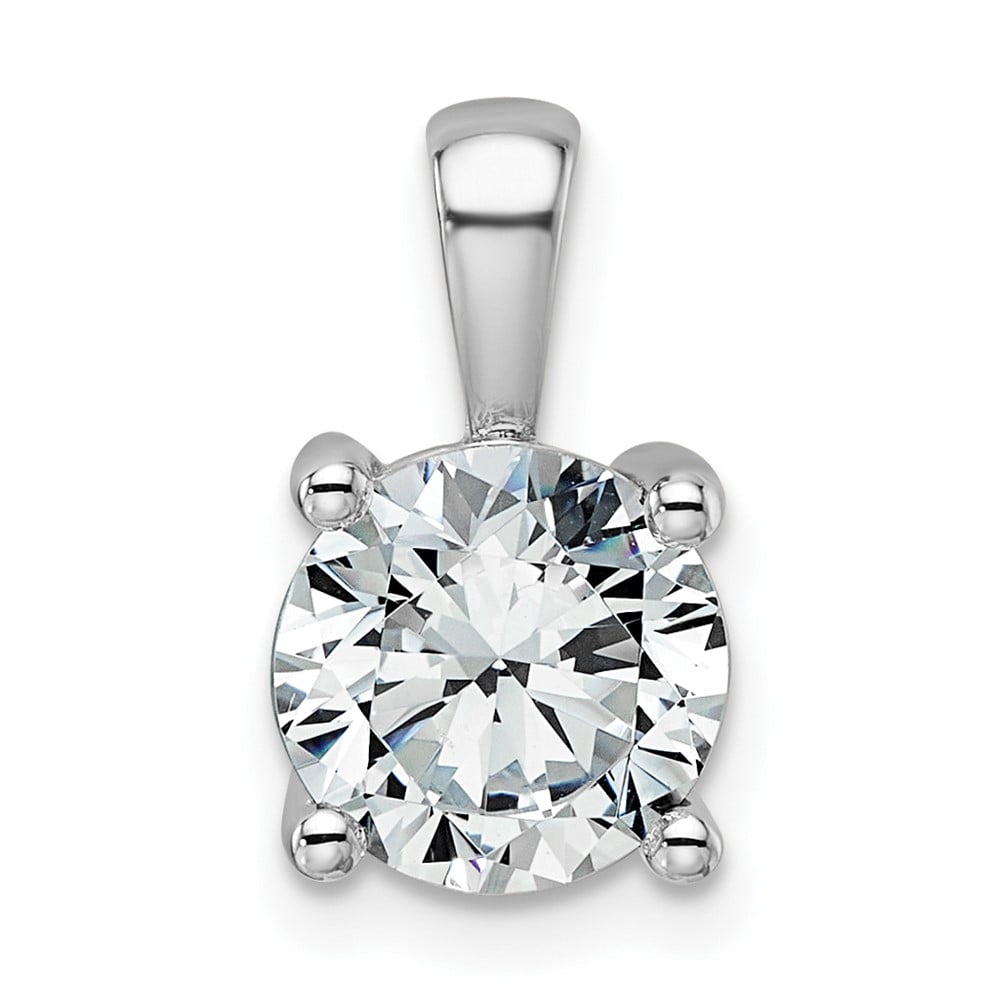 14k White Gold 2 carat Lab Grown Diamond VS/SI+ G+ Round Complete Four ...