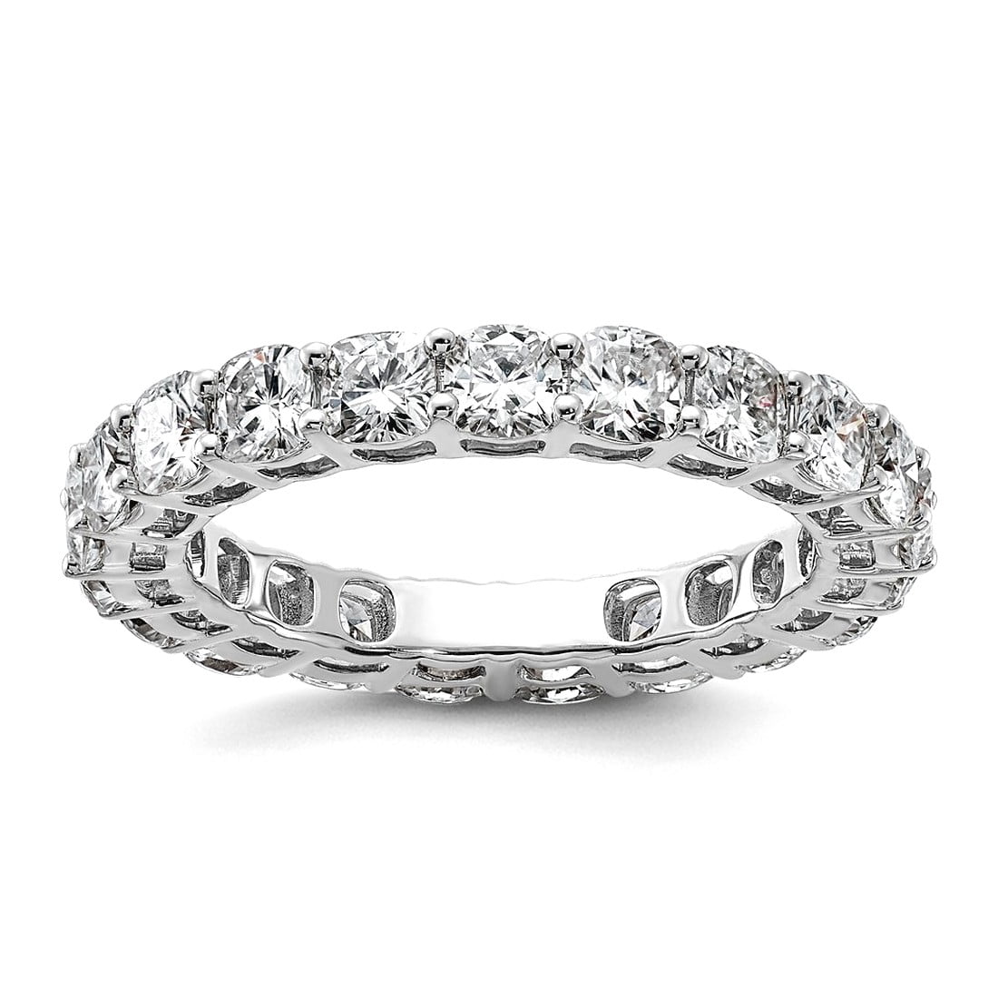 14k White Gold 3 5/8ct Lab Grown Diamond SI+ G+ Cushion Eternity Band ...
