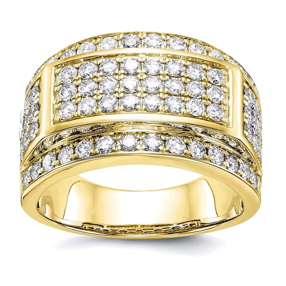 14k White Gold 3 Ct Lab Grown Diamond SI+ G+ Mens Ring Size 10 Ring for ...
