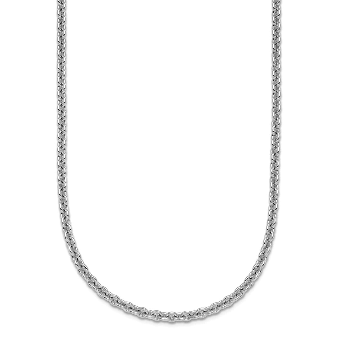 14k White Gold 3mm Cable Chain Necklace 18 Inch Chain-Necklace for ...