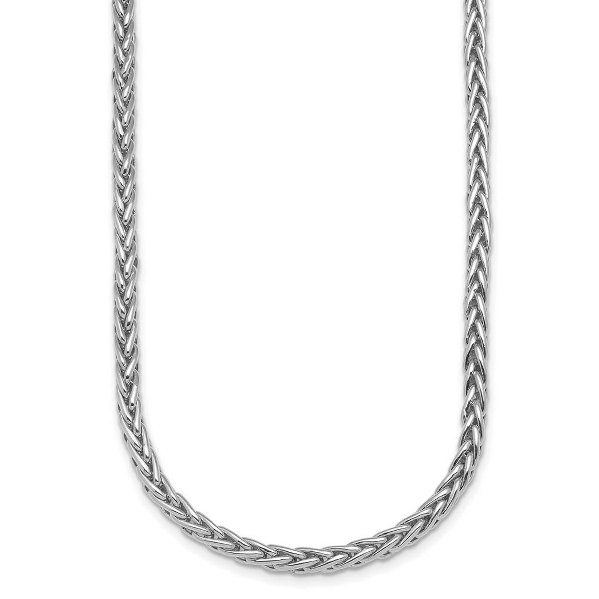 14k White Gold 4.1mm Solid Wheat Chain Necklace 30 Inch - 66.0 Grams ...