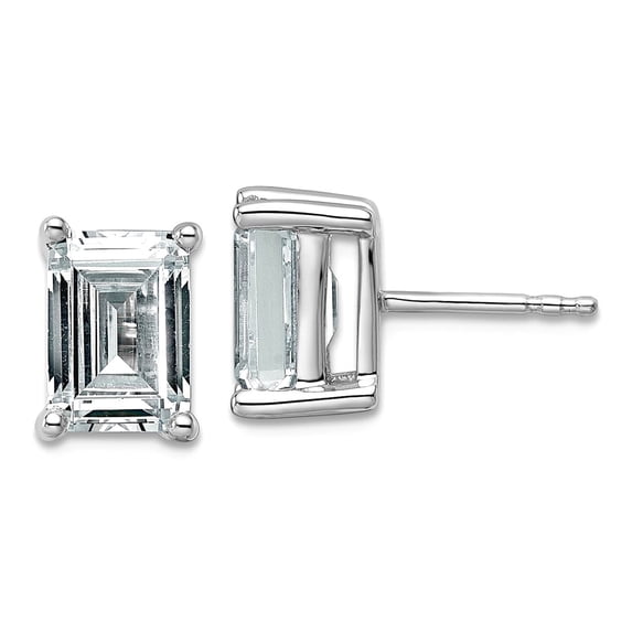 14k White Gold 4 Ctw Lab Grown Diamond SI+ G+ Emerald 4 Prong Heavy ...