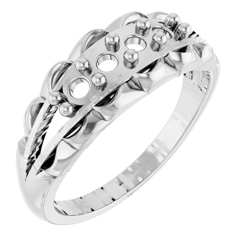 14k White Gold 4 Four-Stone Family Freeform Bypass Fashion Ring Fine Jewelry For Women Gifts For ...