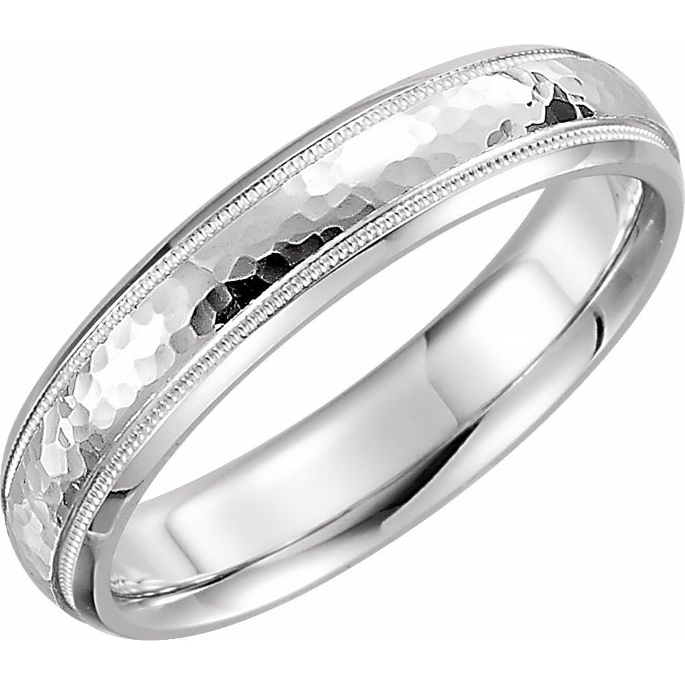 14k White Gold 4mm Half Round Shape Bridal Wedding Engagement ...