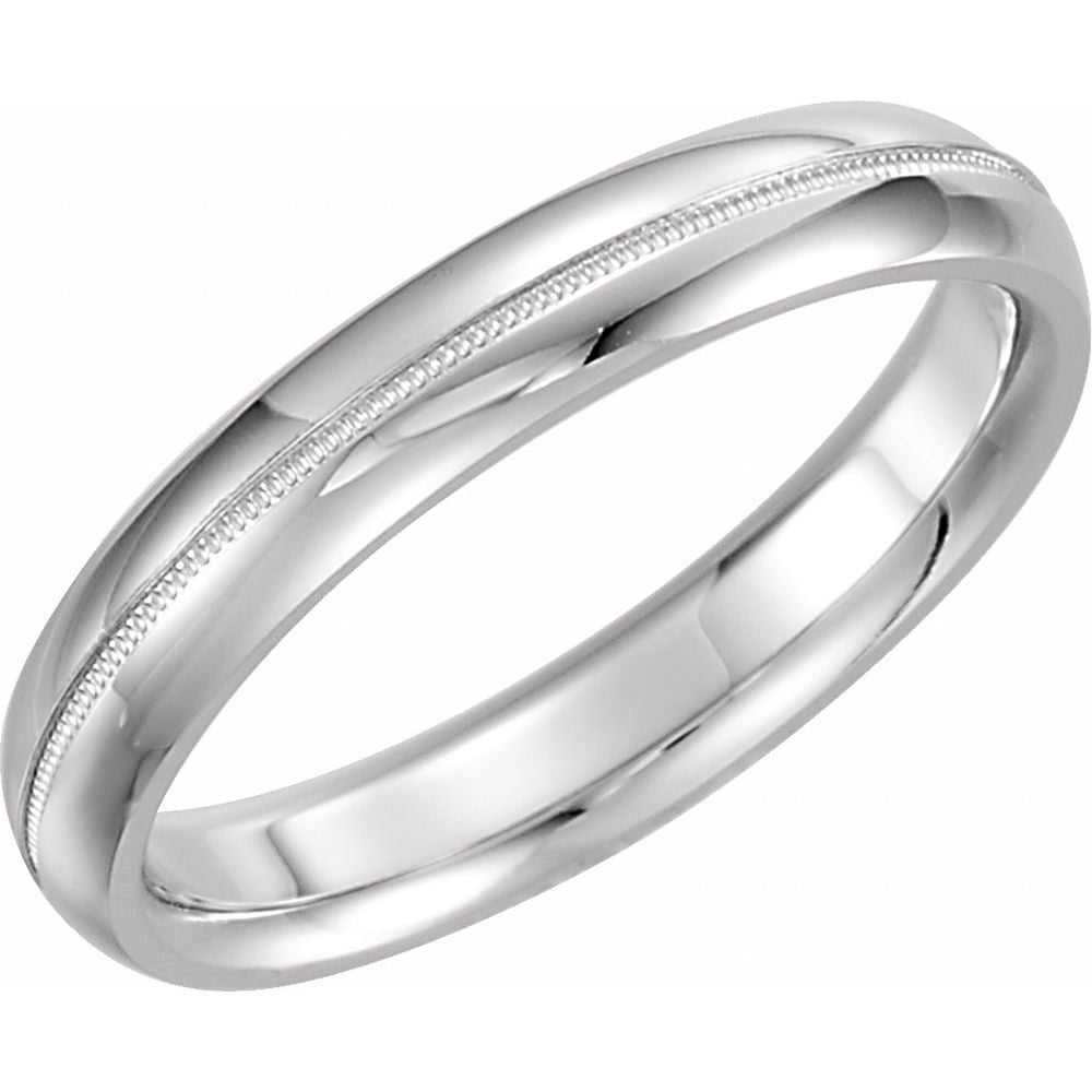 14k White Gold 4mm Half Round Shape Bridal Wedding Engagement ...