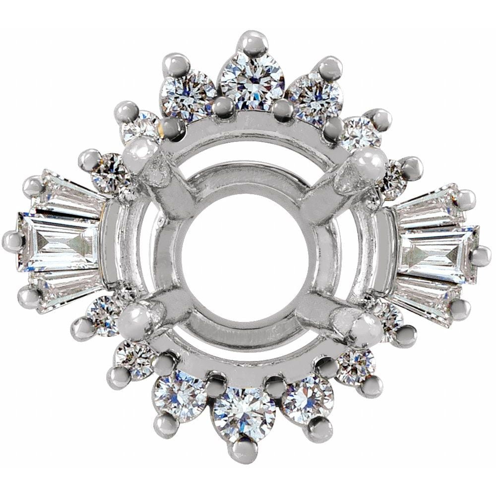 14k White Gold 5.5mm Round Shape Diamond Semi-Set Basket Setting ...