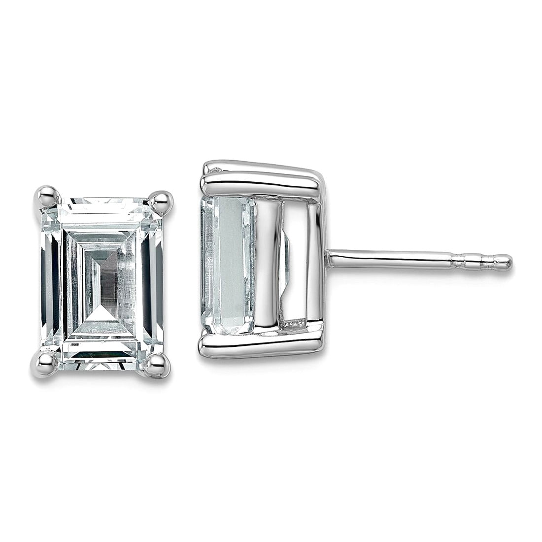 14k White Gold 5 Ctw Lab Grown Diamond VS+ F+ Emerald 4 Prong Heavy ...