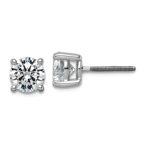 14k White Gold 5 Ctw Lab Grown Diamond VS+ F+ Round 4 Prong Heavy ...