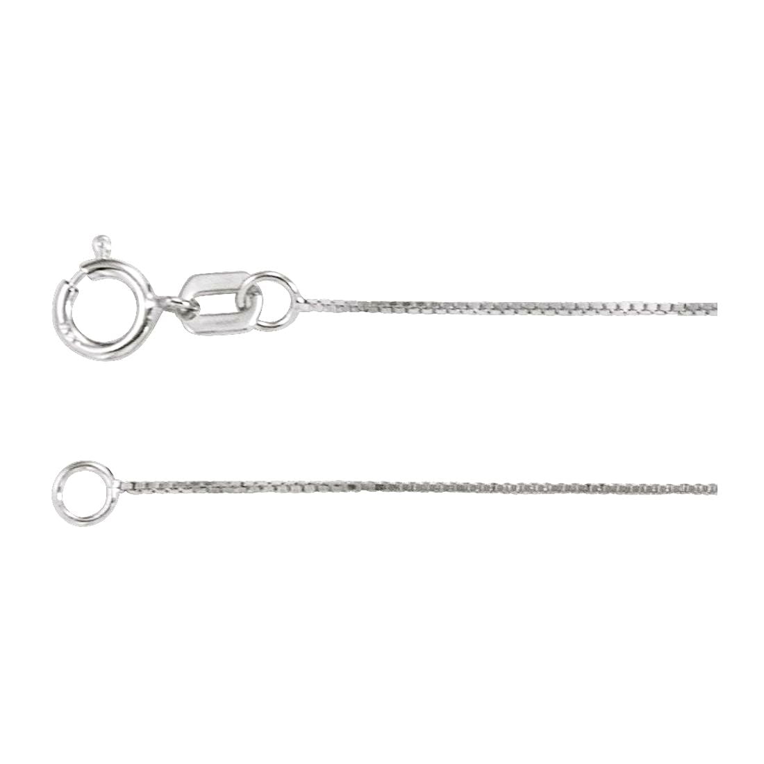 14k White Gold .55mm Box 20 Inch Chain Necklace Chain-Necklace for ...