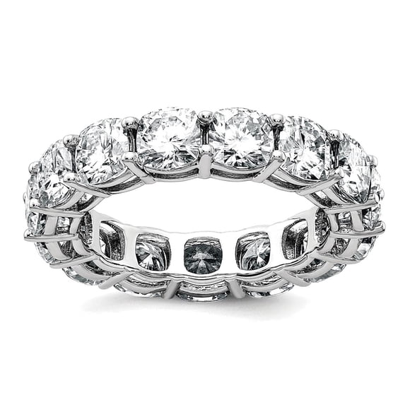 14k White Gold 6 3/4ct Lab Grown Diamond VS+ F+ Cushion Eternity Band ...
