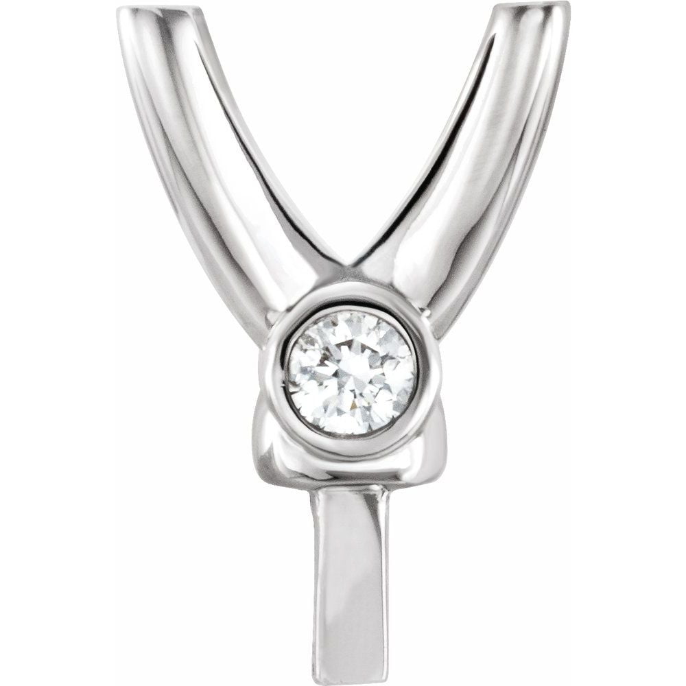 14k White Gold 6.5mm Round Shape Diamond Semi-Set Peg Setting Finding ...