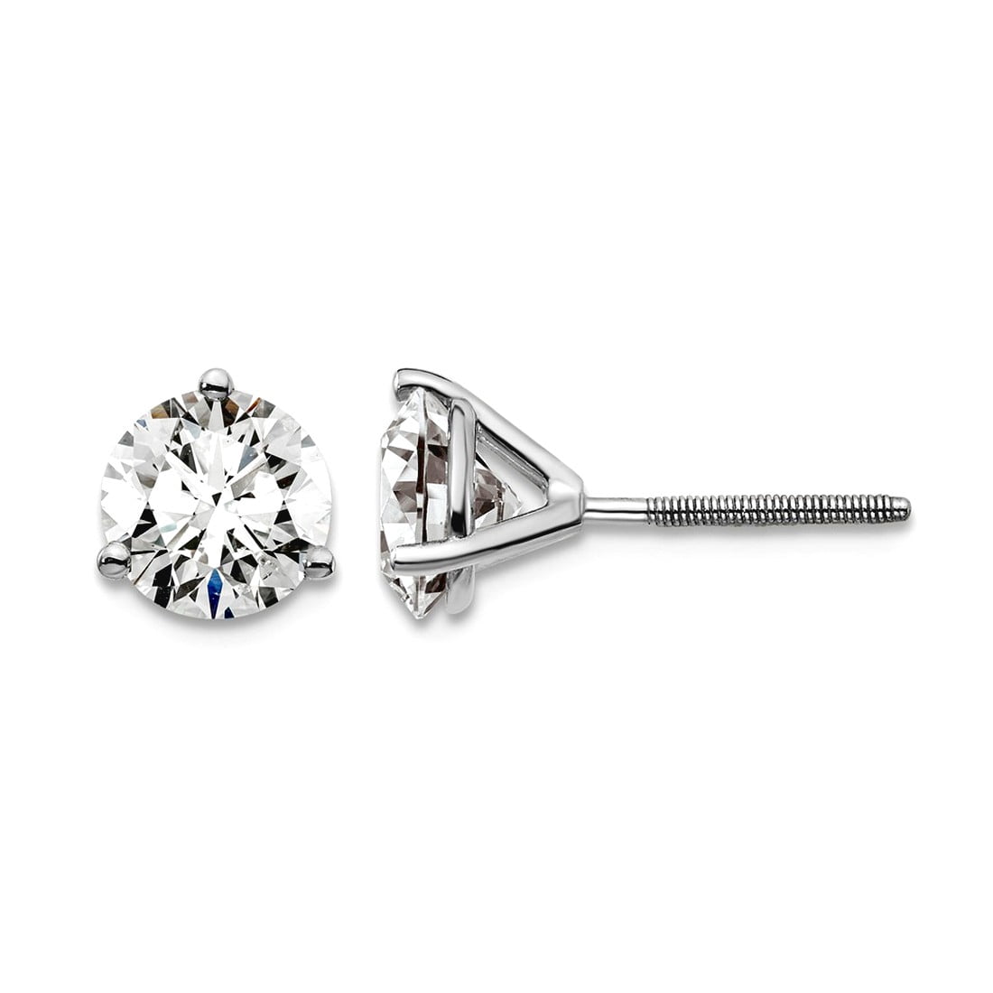 14k White Gold 6 Ctw Cert Lab Grown Diamond VS+ F+ Round 3 Prong Heavy ...