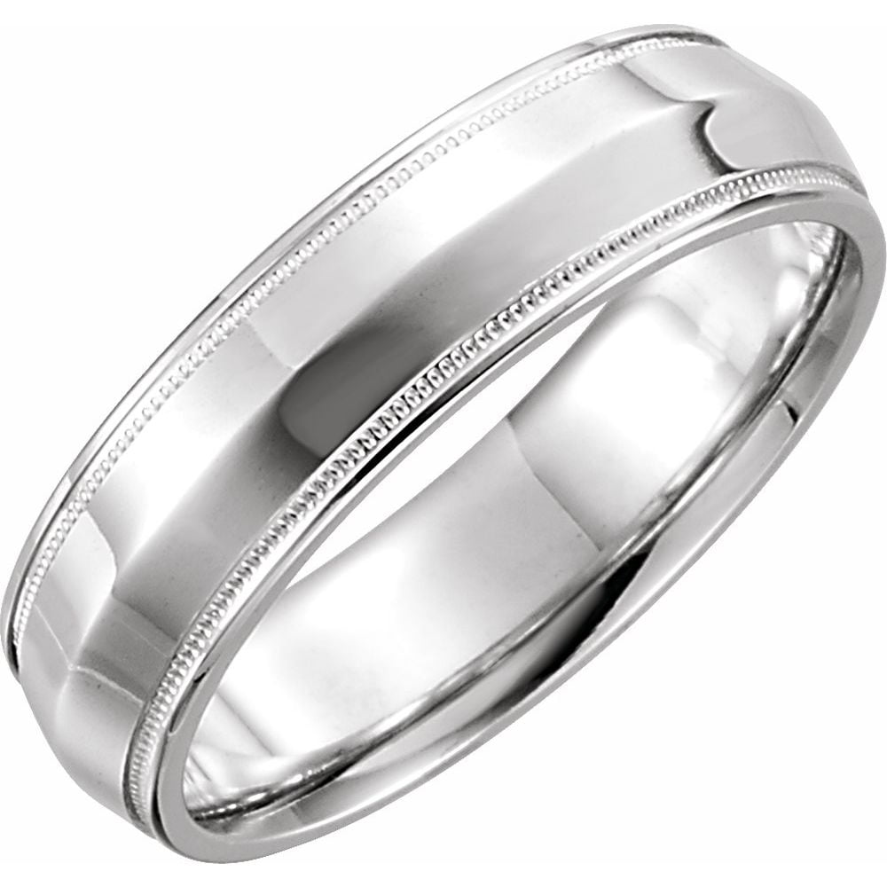 14k White Gold 6mm Knife-Edge Bridal Wedding Engagement Anniversary ...