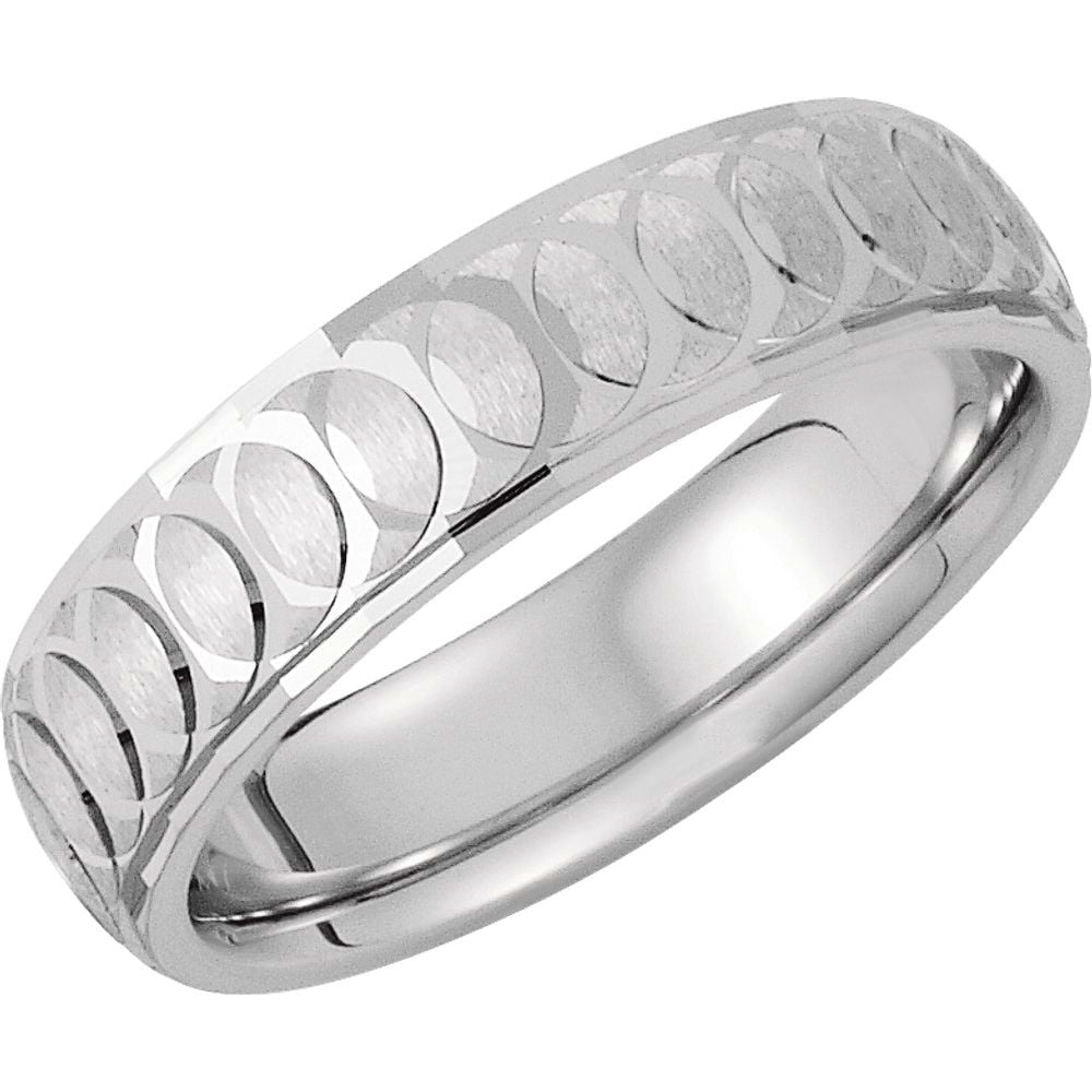 14k White Gold 6mm Overlapping Circle Pattern Bridal Wedding Engagement ...