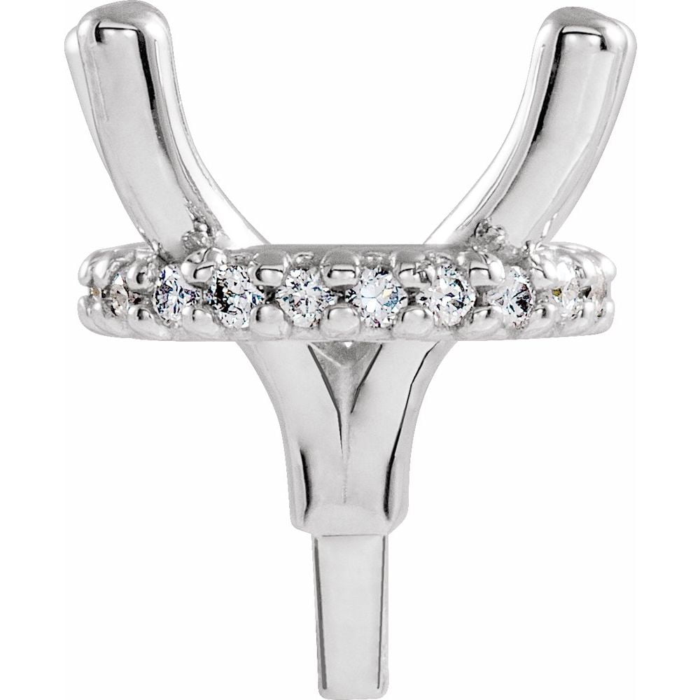 14k White Gold 6mm Round Shape Diamond Semi-Set Peg Setting Finding ...