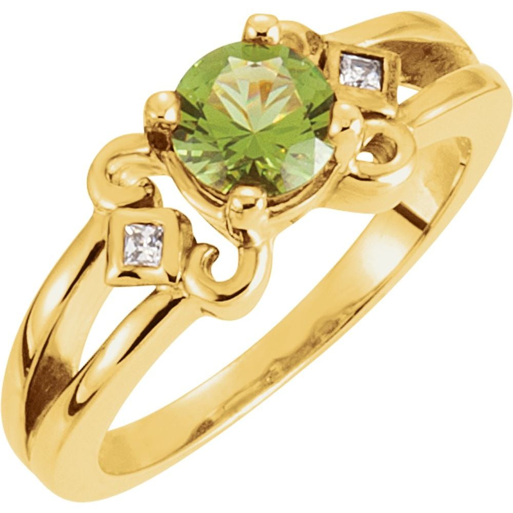 14k White Gold 6mm Square Shape Accented Fashion Ring Fine Jewelry For Women Gifts For Her ...