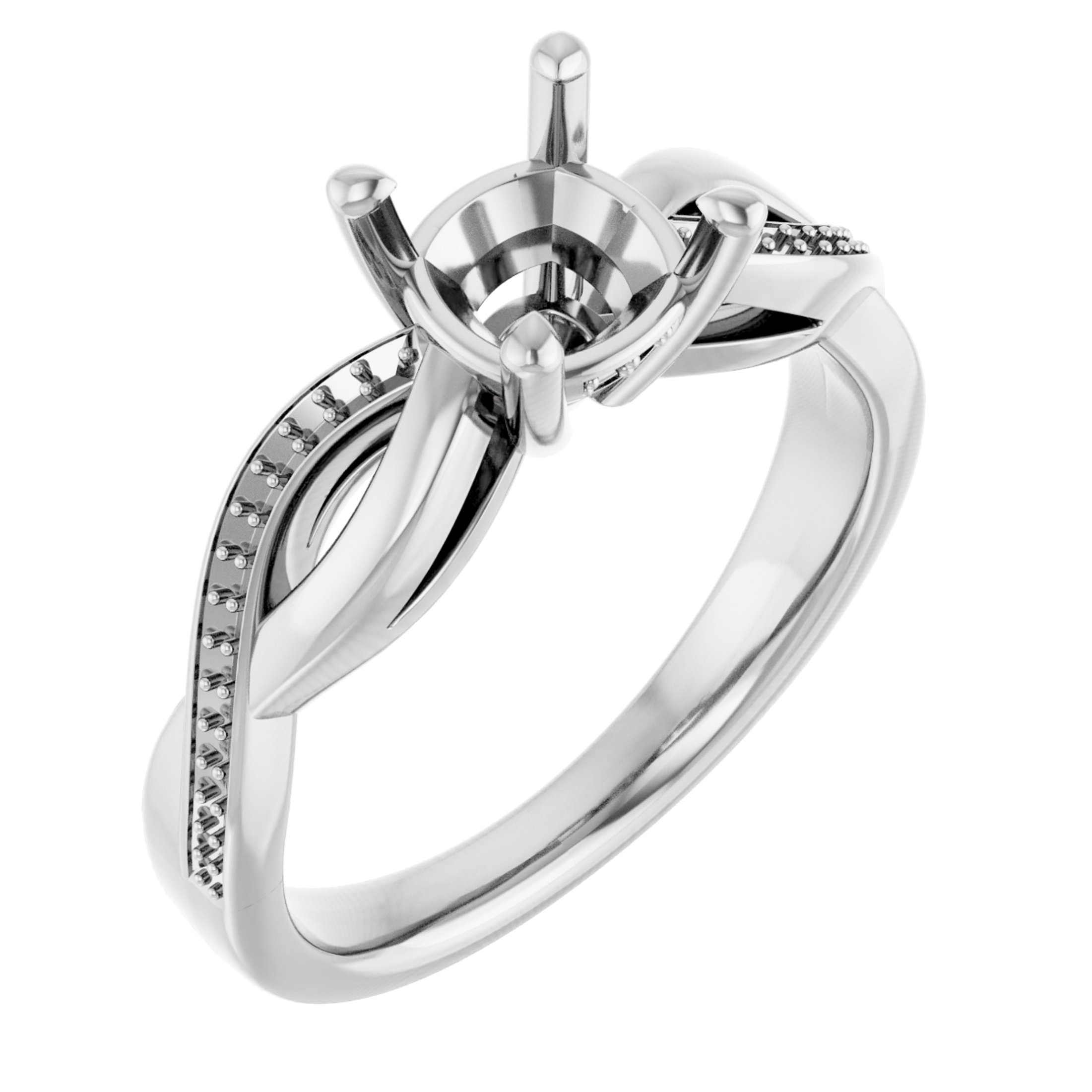 14k White Gold 6x6mm Cushion Cut Diamond Semi-Mount Bridal Wedding ...