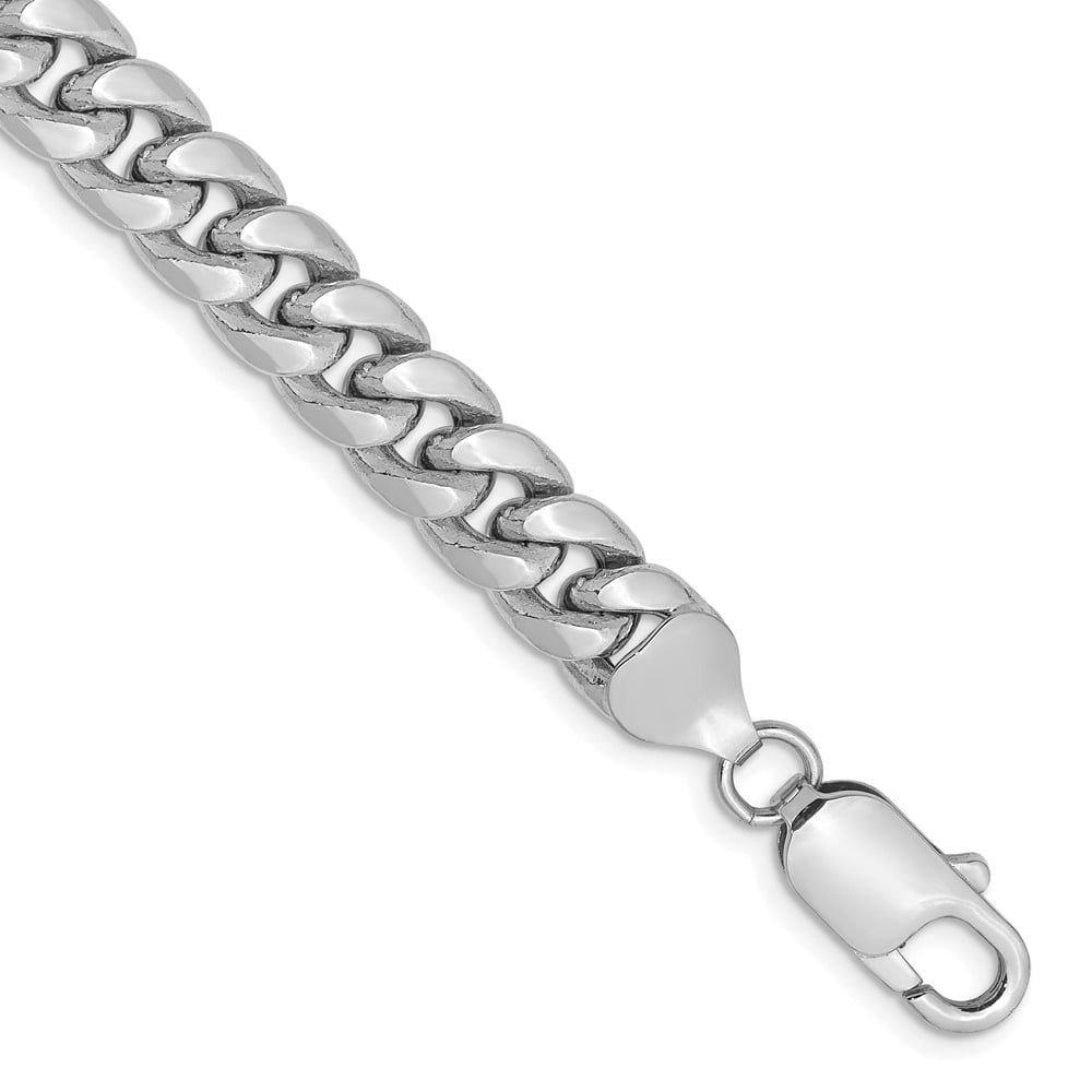 14k White Gold 7.3mm Semi-Solid Miami Cuban Chain - Walmart.com