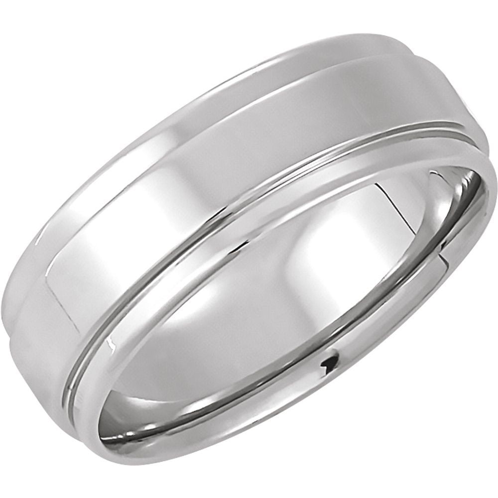 14k White Gold 7mm Flat Edge Bridal Wedding Engagement Anniversary Band Ring Fine Jewelry For ...