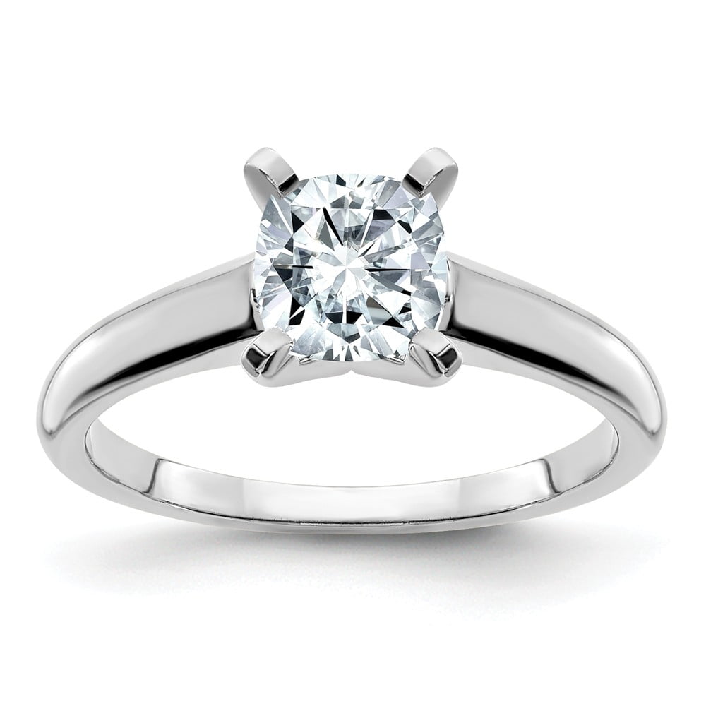 14k White Gold 8.5mm Square CUSH Colorless Moissanite Solitaire ...
