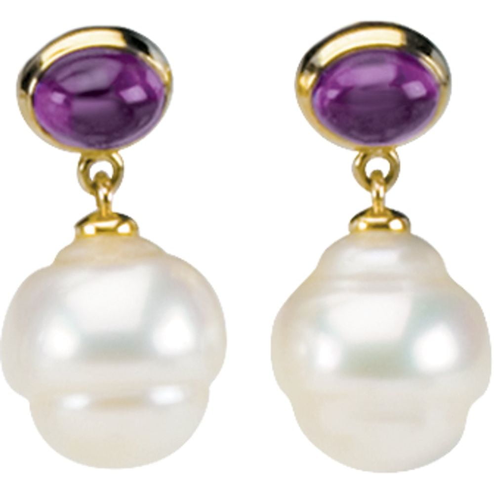 14k White Gold 8x6mm Oval Shape Coral Semi-Set Drop Dangle Earrings ...