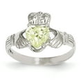 14k White Gold August Birthstone Claddagh Ring - Walmart.com
