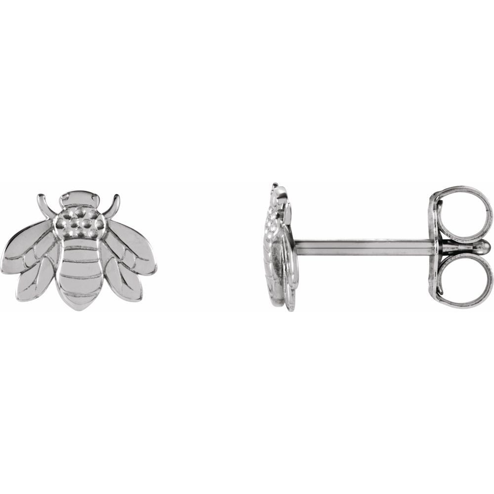 14k White Gold Bumblebee Stud Earrings Fine Jewelry For Women Gifts For Her - Walmart.com