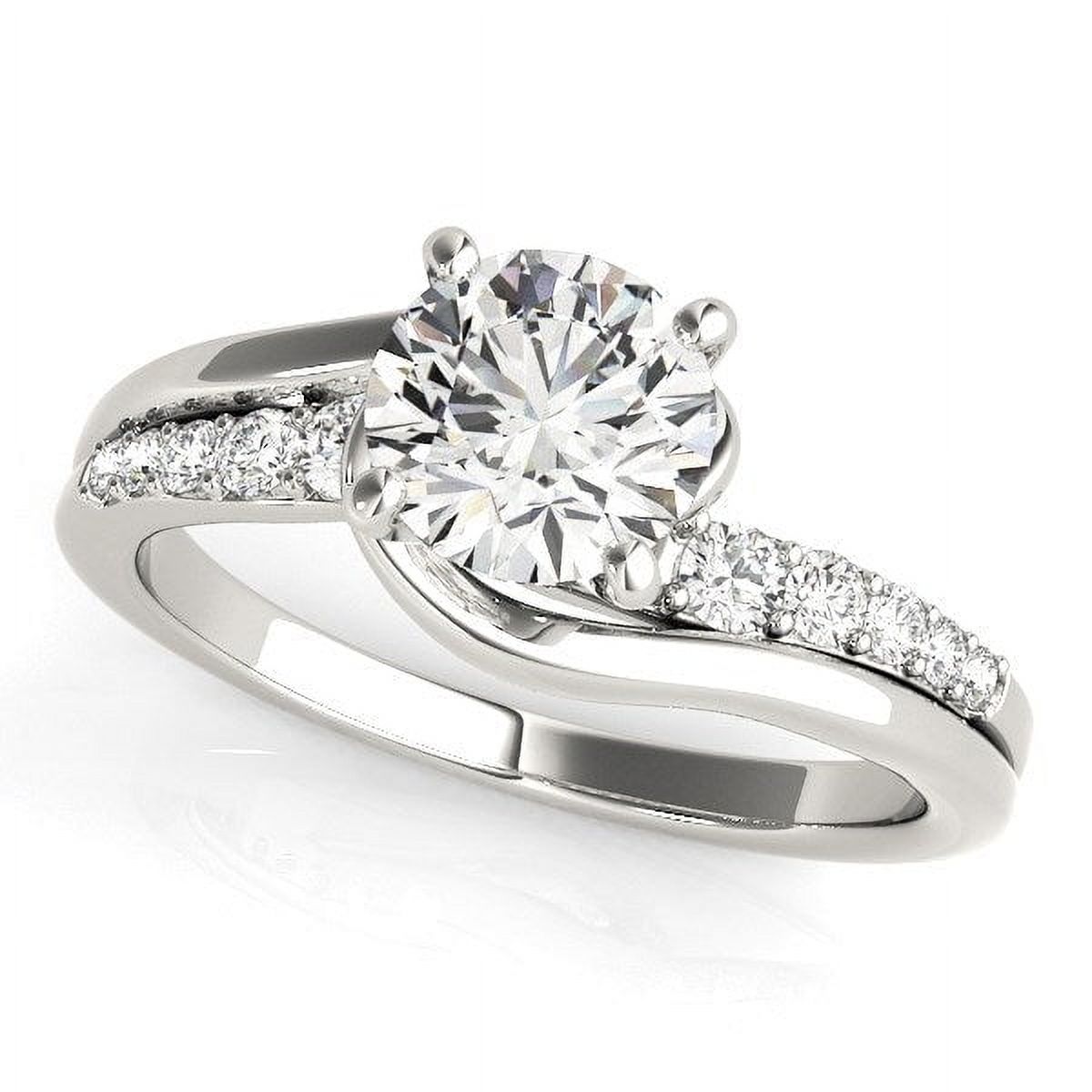 14k White Gold Bypass Style Round Diamond Ring (1 1/4 cttw) - Walmart.com